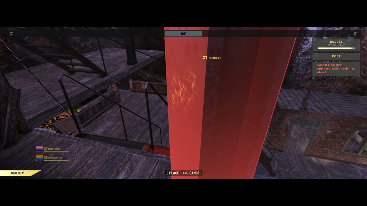 fallout76 issues: unable to remove stairs and platforms... - YouTube