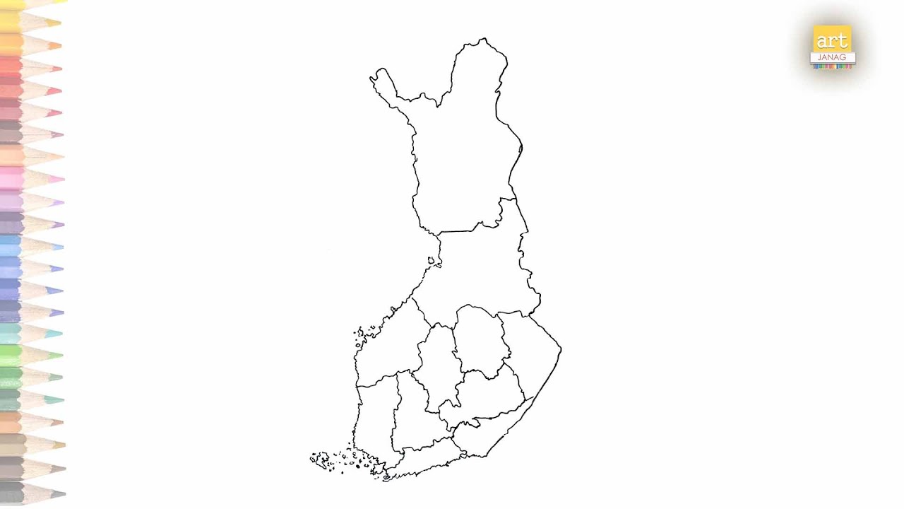 Map of Finland outline drawing | How to draw Finland map outline sketch ...