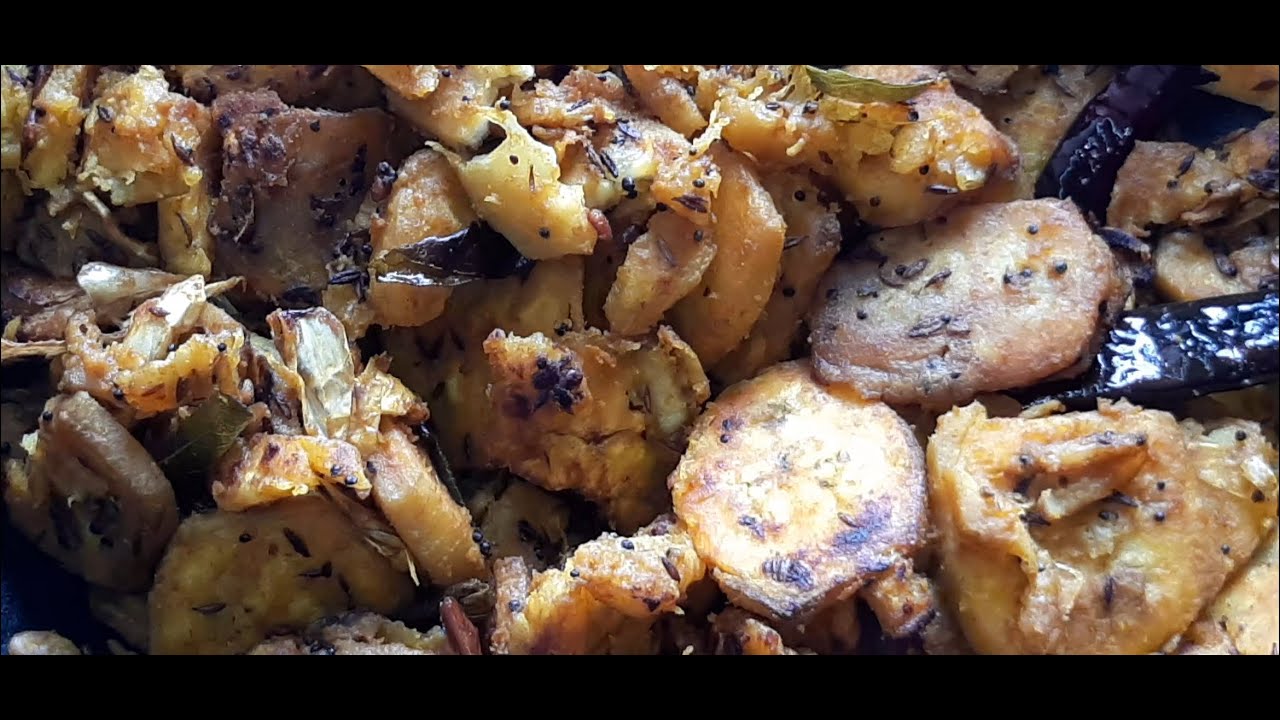 Garlic Valakai fry recipe in tamil - YouTube