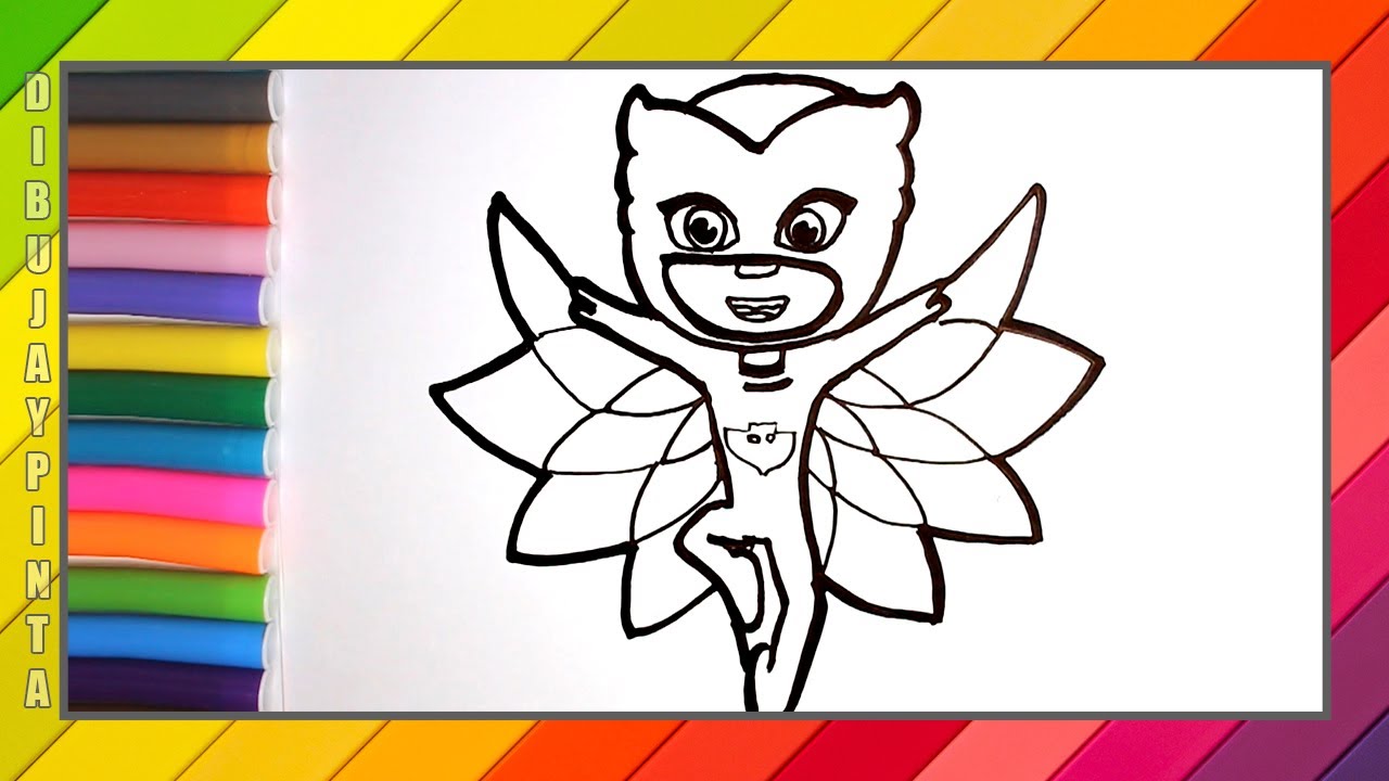 Cómo Dibujar y Colorear BUHITA AMAYA ULULETTE de PJ MASKS ⭐️Fácil y ...