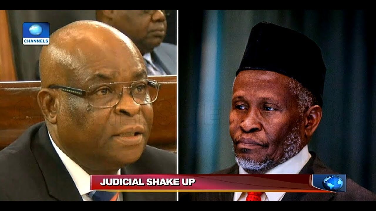 Buhari Suspends Onnoghen, Swears In Tanko Mohammed As Acting CJN - YouTube