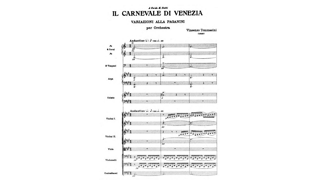 Vincenzo Tommasini – Il Carnevale di Venezia - YouTube