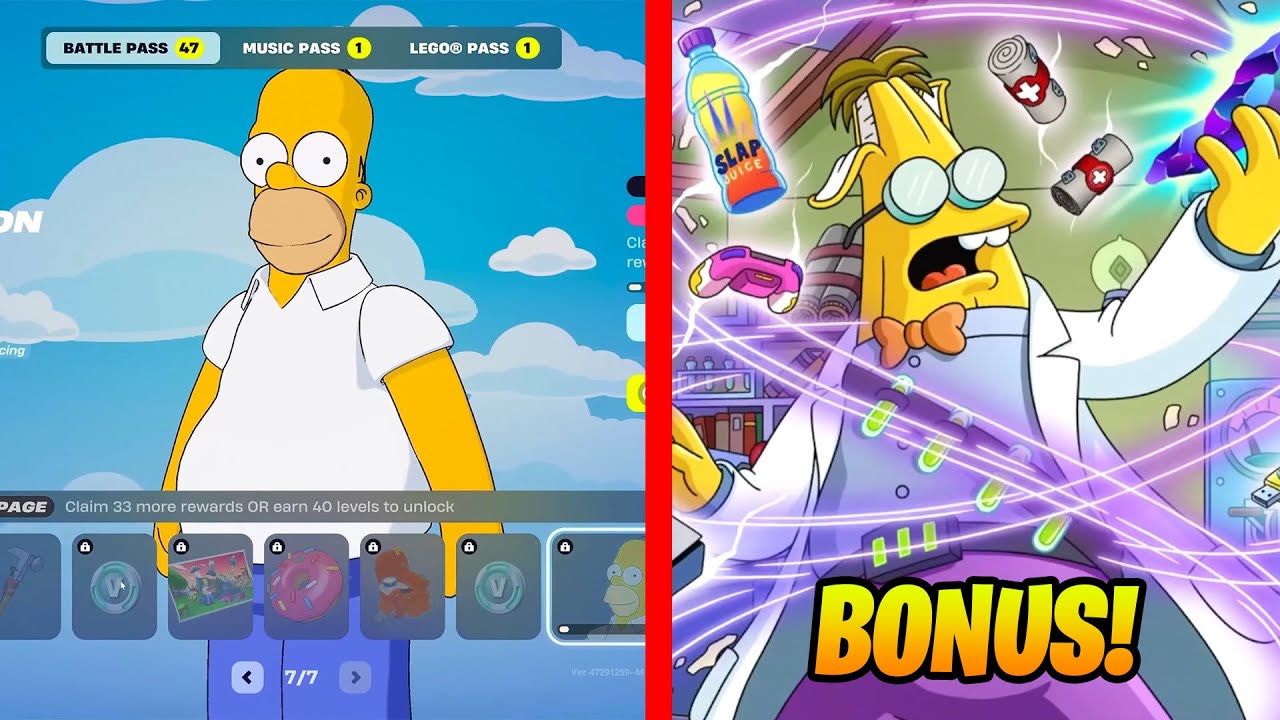 FORTNITE SIMPSONS BATTLE PASS! - LEVEL 1 AŽ 70 SKINY! - YouTube