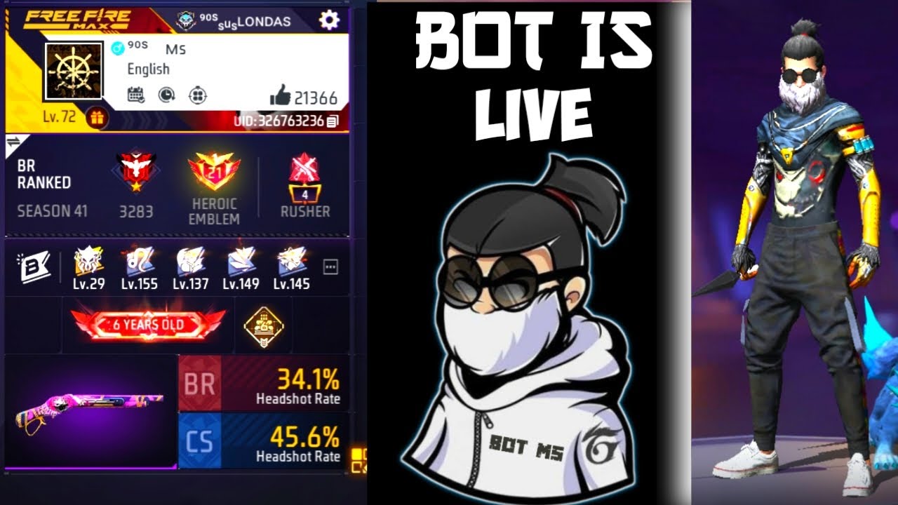 Khelega Free Fire | Br Rank Push 🔥| Bot Is Live 🔴 - YouTube