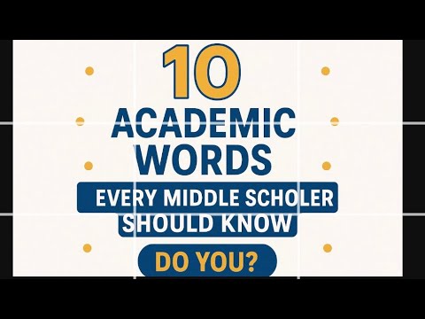 10 Academic Vocabulary Words Every Middle Schooler Should Know! Do you ...