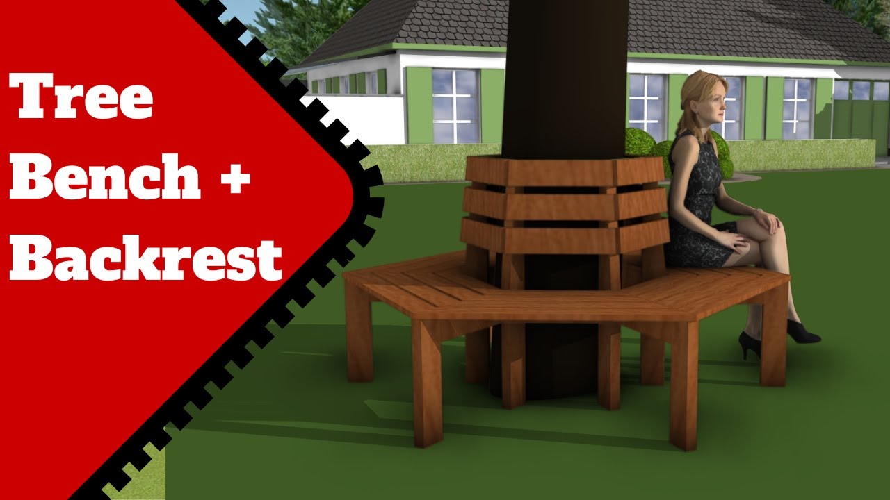 How to Build a Tree Bench with Backrest - DIY Plans - YouTube