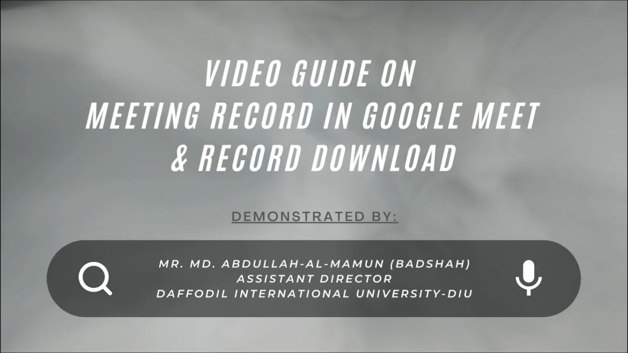 Easy Way to Google Meet Meeting Recording & Record Download - YouTube