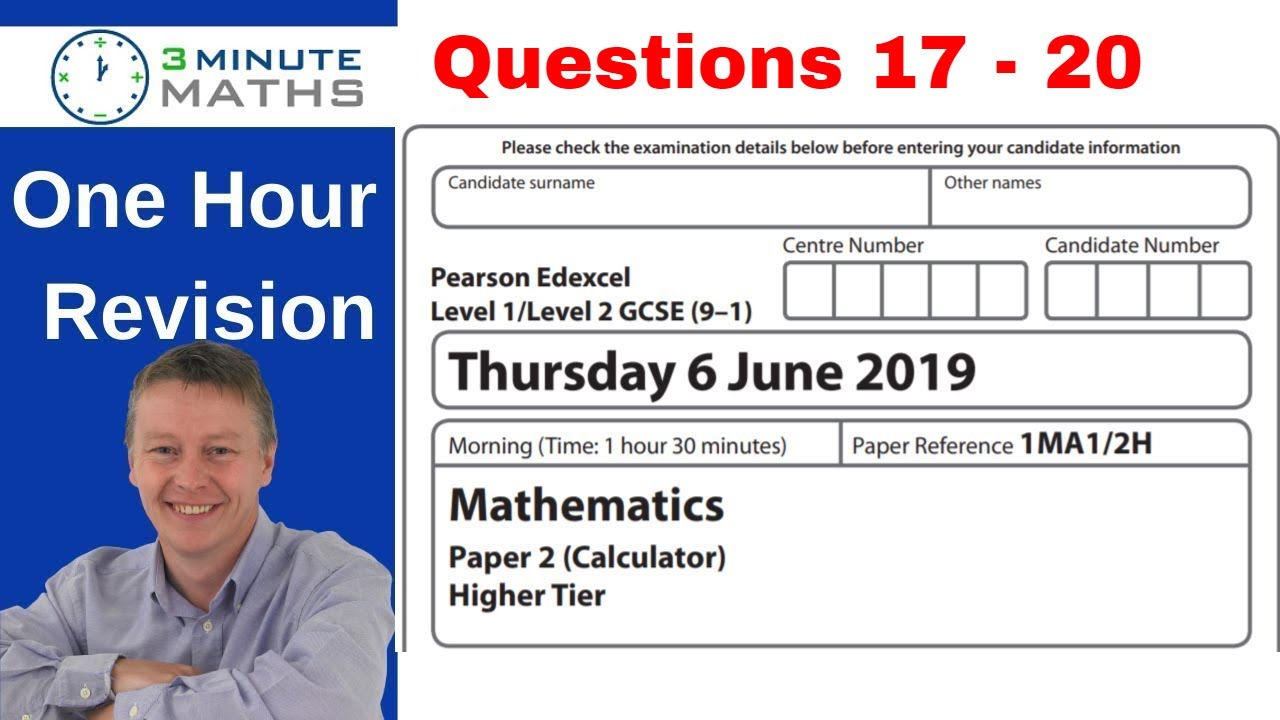 Edexcel GCSE Higher Maths Calculator Q17 - 20 - One Hour Revision - YouTube
