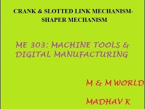 CRANK & SLOTTED LINK MECHANISM_QUICK RETURN MECHANISM_SHAPER MECHANISM ...