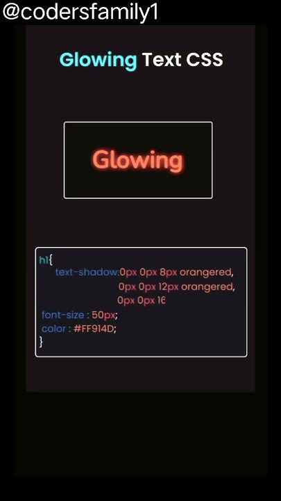 Glowing text in css #glowing #text #style #text-shadow #html #css #property - YouTube