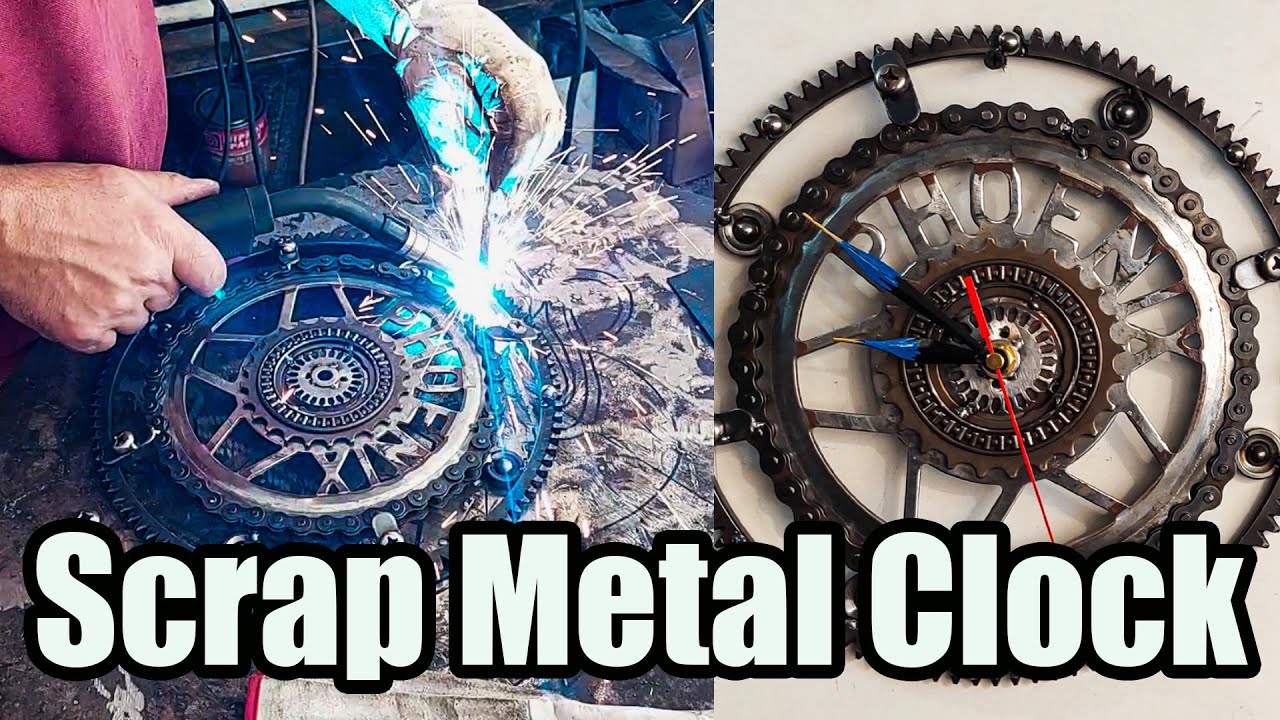 Scrap Metal Art Clock - Metal Welding Projects - Ahan Rokh - YouTube
