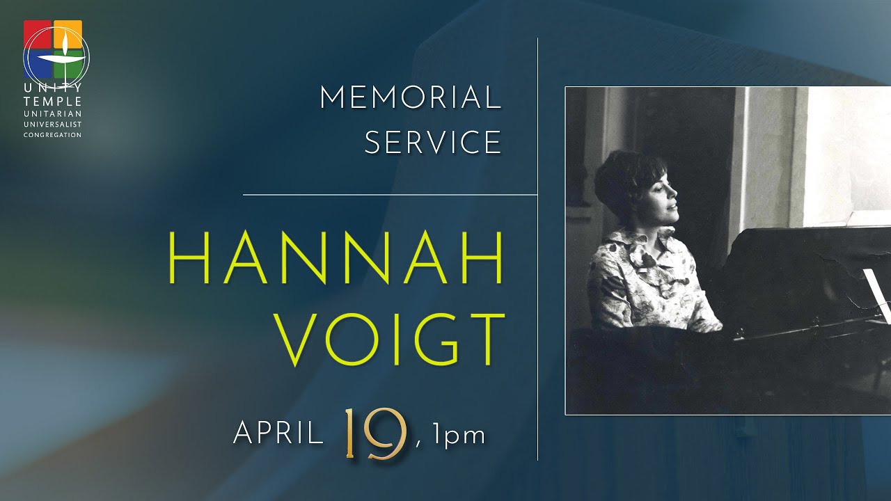 Memorial Service for Hannah Voigt - April 19, 2025 - 1pm - YouTube