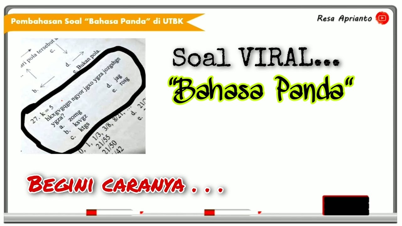 VIRAL - Soal "Bahasa Panda" UTBK 2020, Gampang! - YouTube