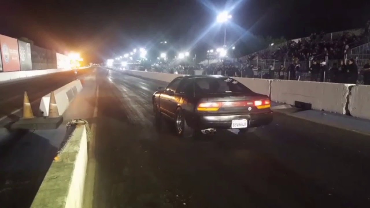 240sx v8 irwindale drag race nitrous - YouTube
