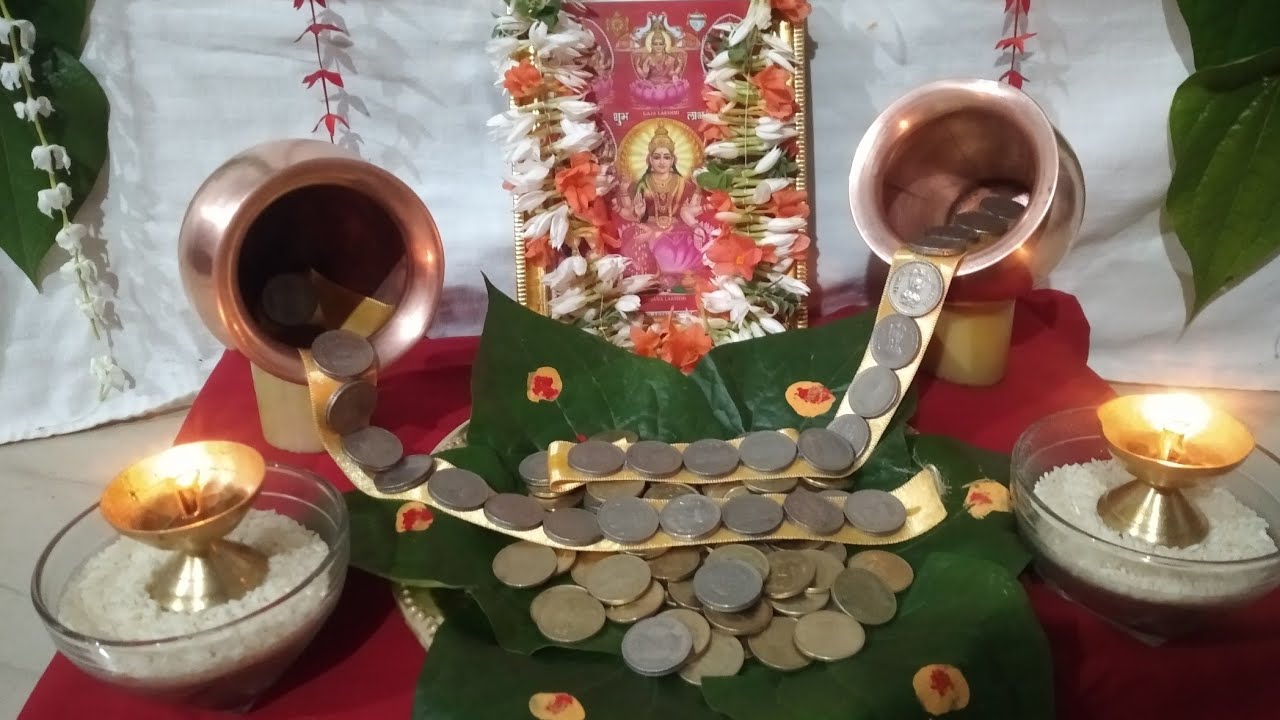 Coins Garland For Lakshmi pooja#coins Garland#Dipawali special - YouTube