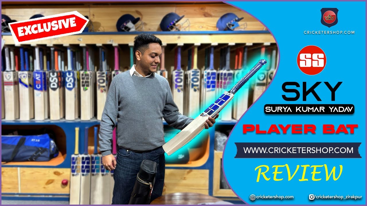 SS SKY Player English Willow Bat Review | Premium Player Bat | ICC T20I ...