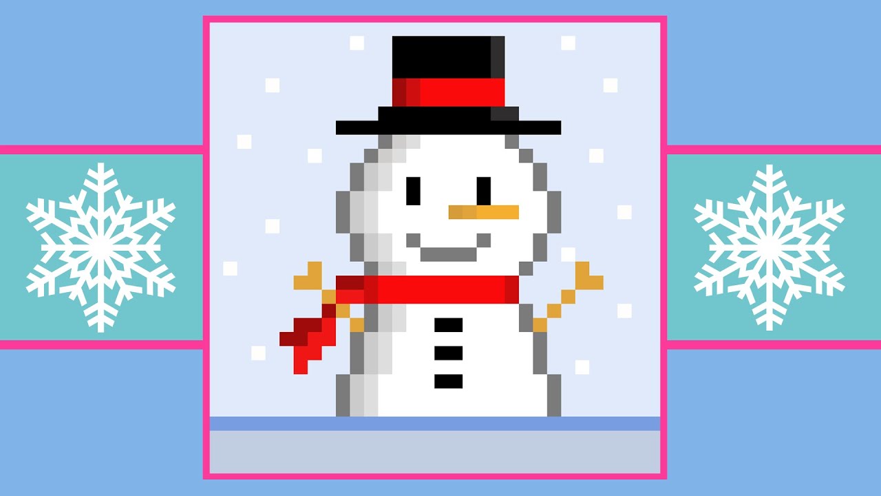 Drawing a Snowman in Photoshop | Pixel art in Photoshop | (also ...