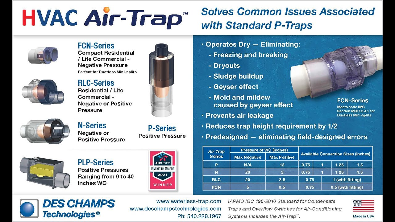 What different models of the HVAC Air-Traps are available? - YouTube