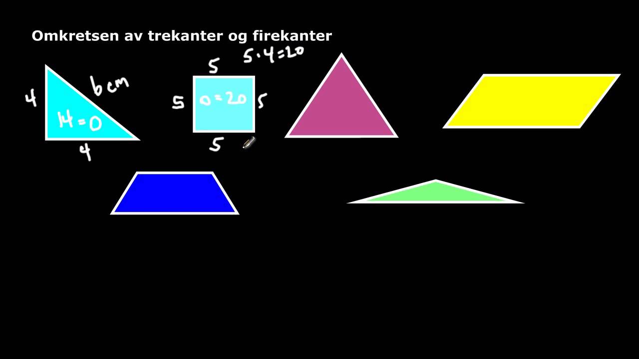 Geometri Omkretsen av trekanter og firekanter - YouTube
