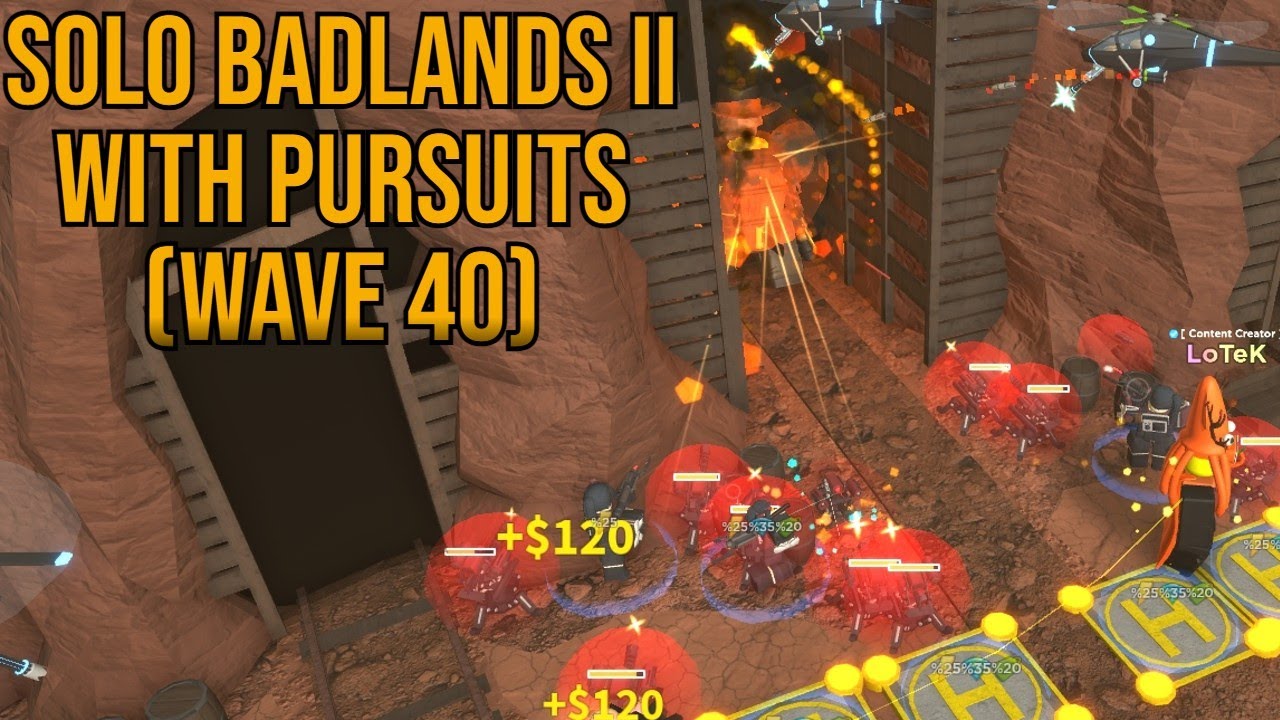 Solo Badlands II with Pursuits | Tower Defense Simulator - YouTube