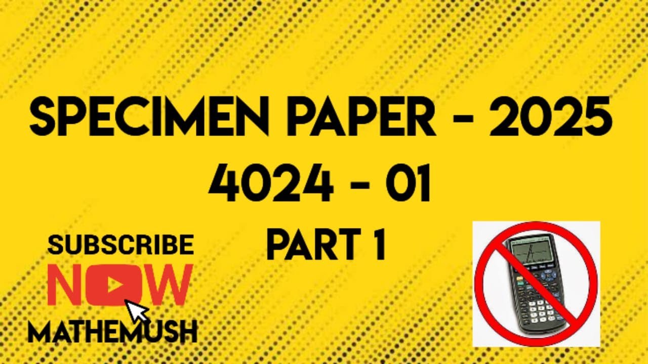 O LEVEL | 4024 | SPECIMEN PAPER - 2025 | PAPER 1 | PART 1 - YouTube