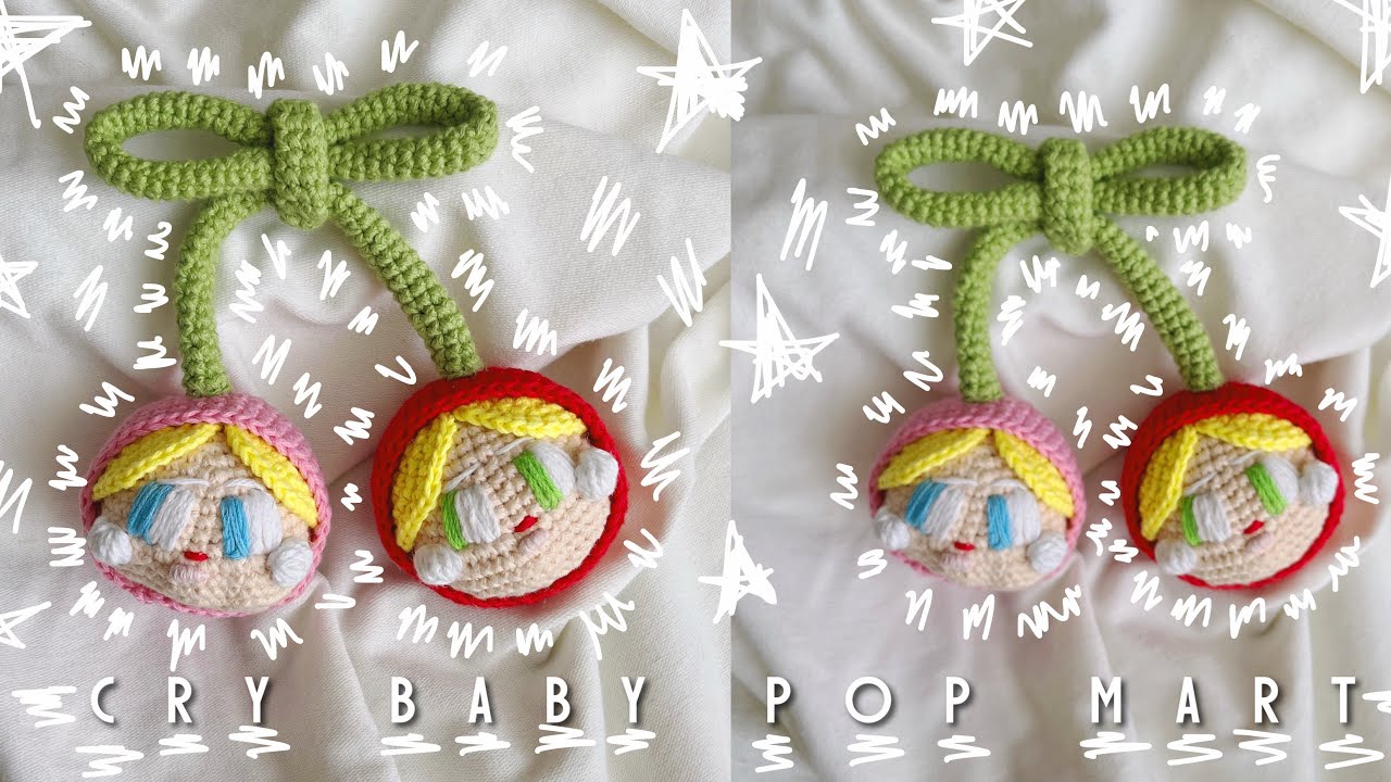 Amigurumi crybaby pop mart cereza / Crochet cherry crybaby crying for ...