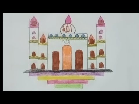 Mosque Drawing tutorial// masjid art//pencil - YouTube