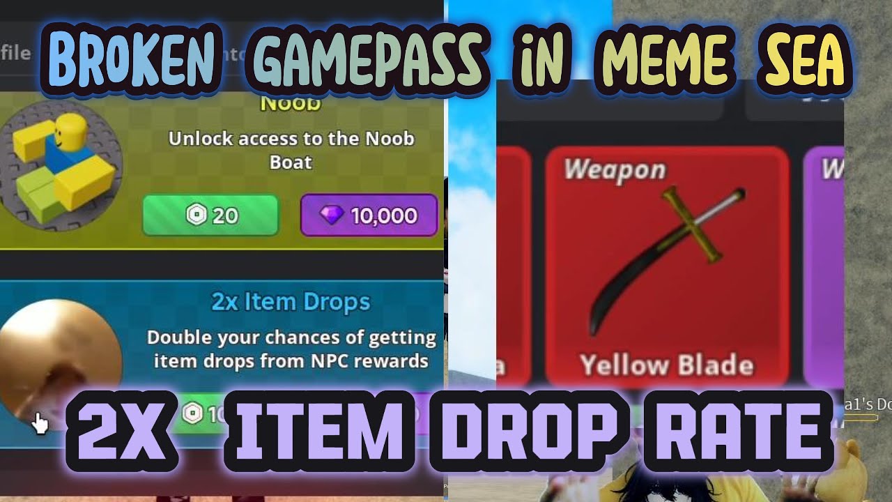 This GAMEPASS IN MEME SEA will make your drop rate X2 - YouTube