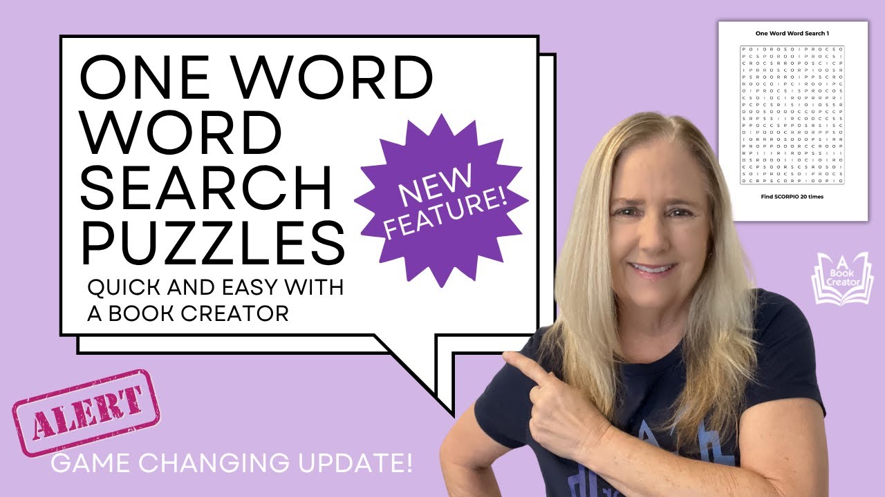 New One Word Word Search Feature: Add the Word Multiple Times! | A Book ...