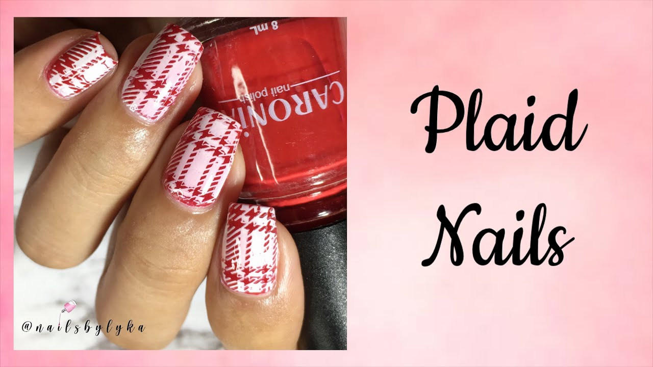 Plaid Nails (Basic Stamping) || Nails by lyka - YouTube