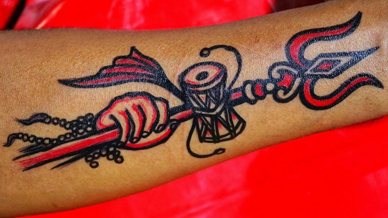 How to make lord shiva trishul tattoo | trishul tattoo | tattoo with ...