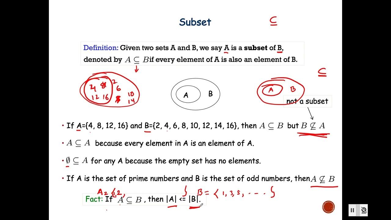 Set Subset, proper subset, equality - YouTube