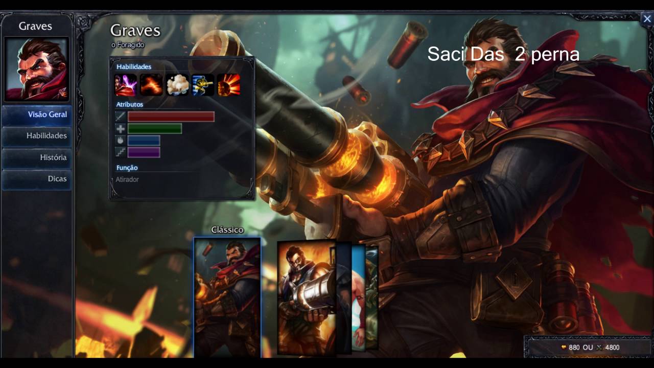 Graves Runas Talentos e Skills Adc / Jg - YouTube