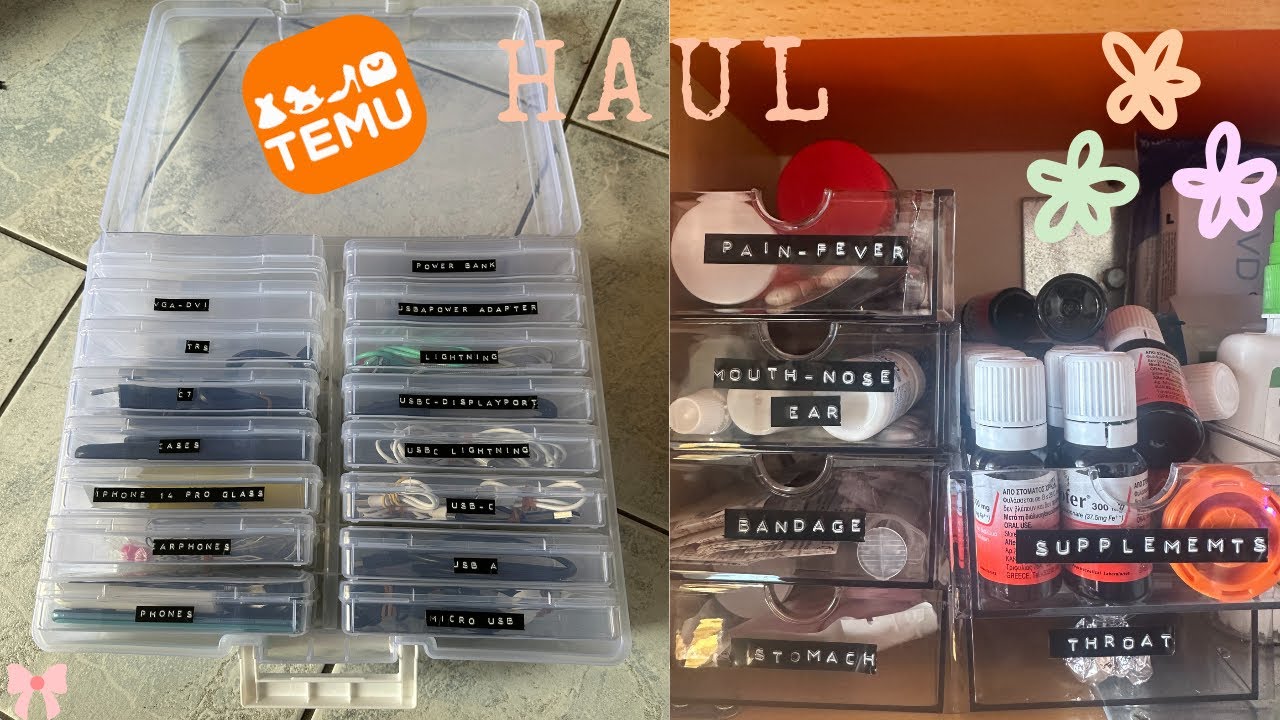 Huge TEMU Haul | Organizing Cables & Medicine Cabinet on a Budget ...