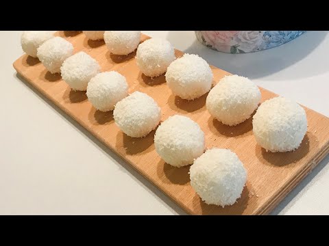 3 dakikada❗️PİŞİRMESİZ sadece 4 malzemeyle hindistan cevizli kartopu tatlısı | Sema’dan Lezzetler