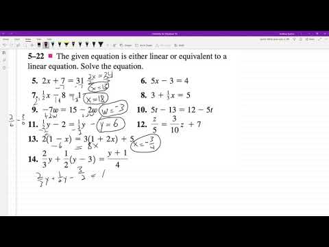 Solve the given linear or equivalent to a linear equation. - YouTube