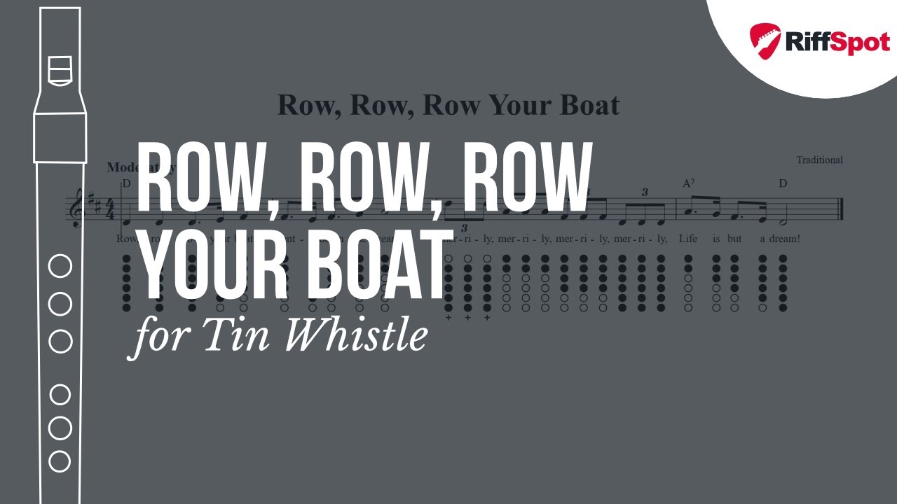 Row, Row, Row Your Boat Tin Whistle Tab - YouTube