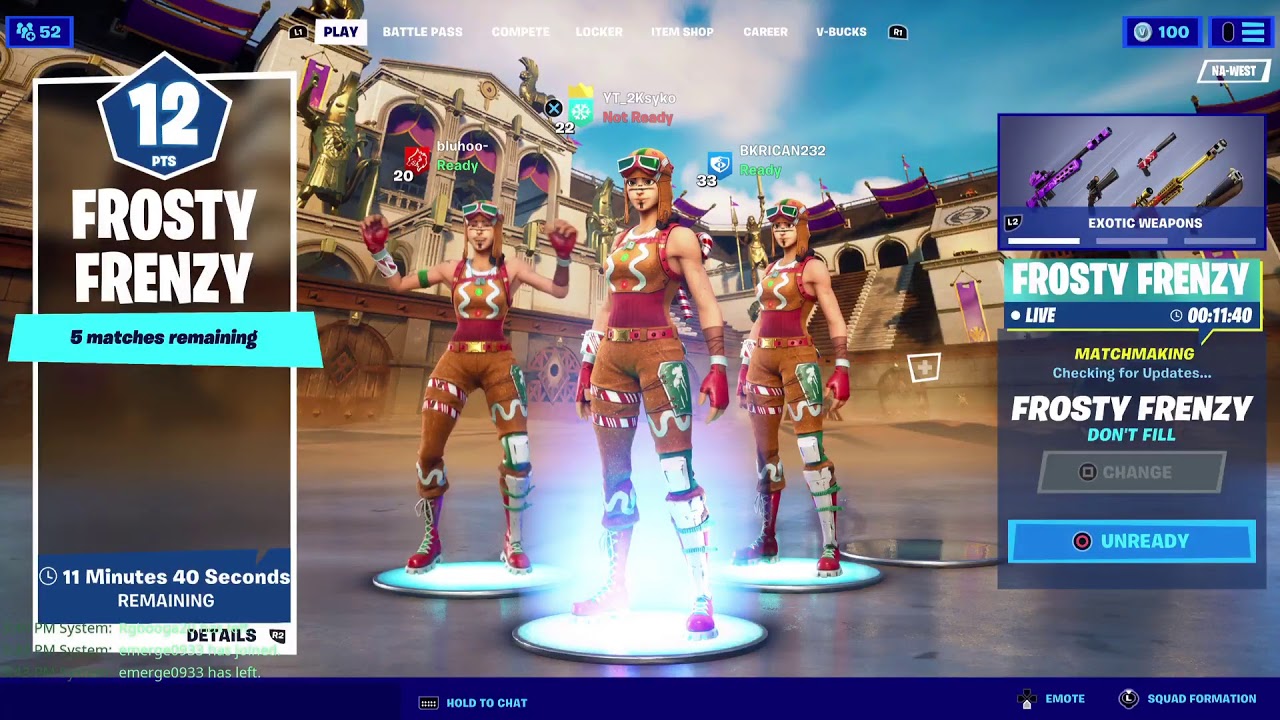 Fortnite frosty frenzy tournament - YouTube