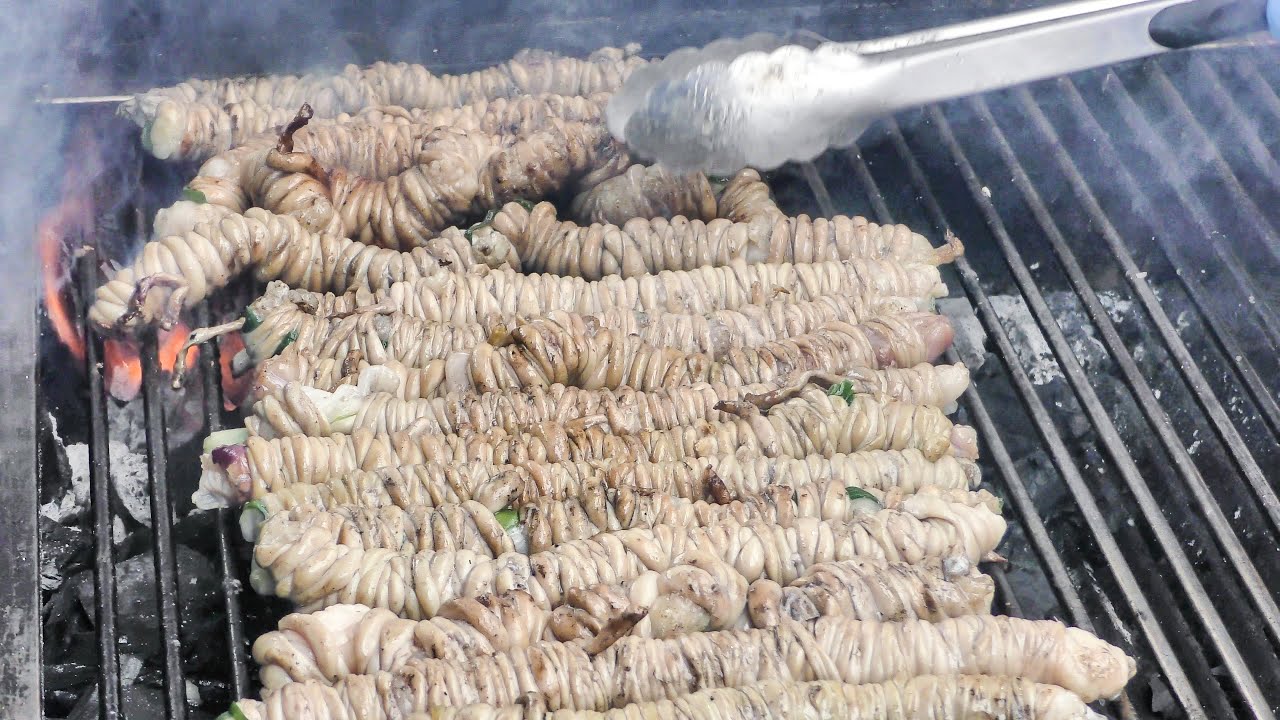 Italy Street Food from Palermo, Sicily. The Stigghiola Snack of Lamb ...