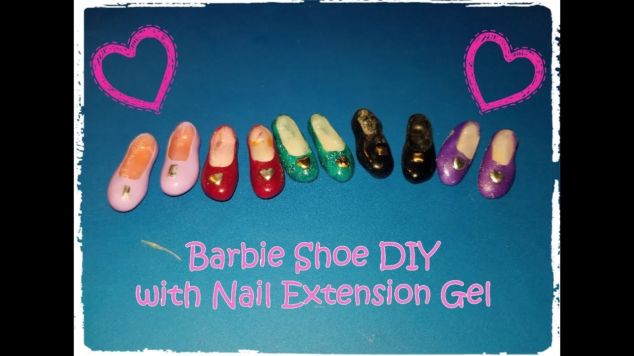 Barbie Shoes from Nail Extension Gel - YouTube