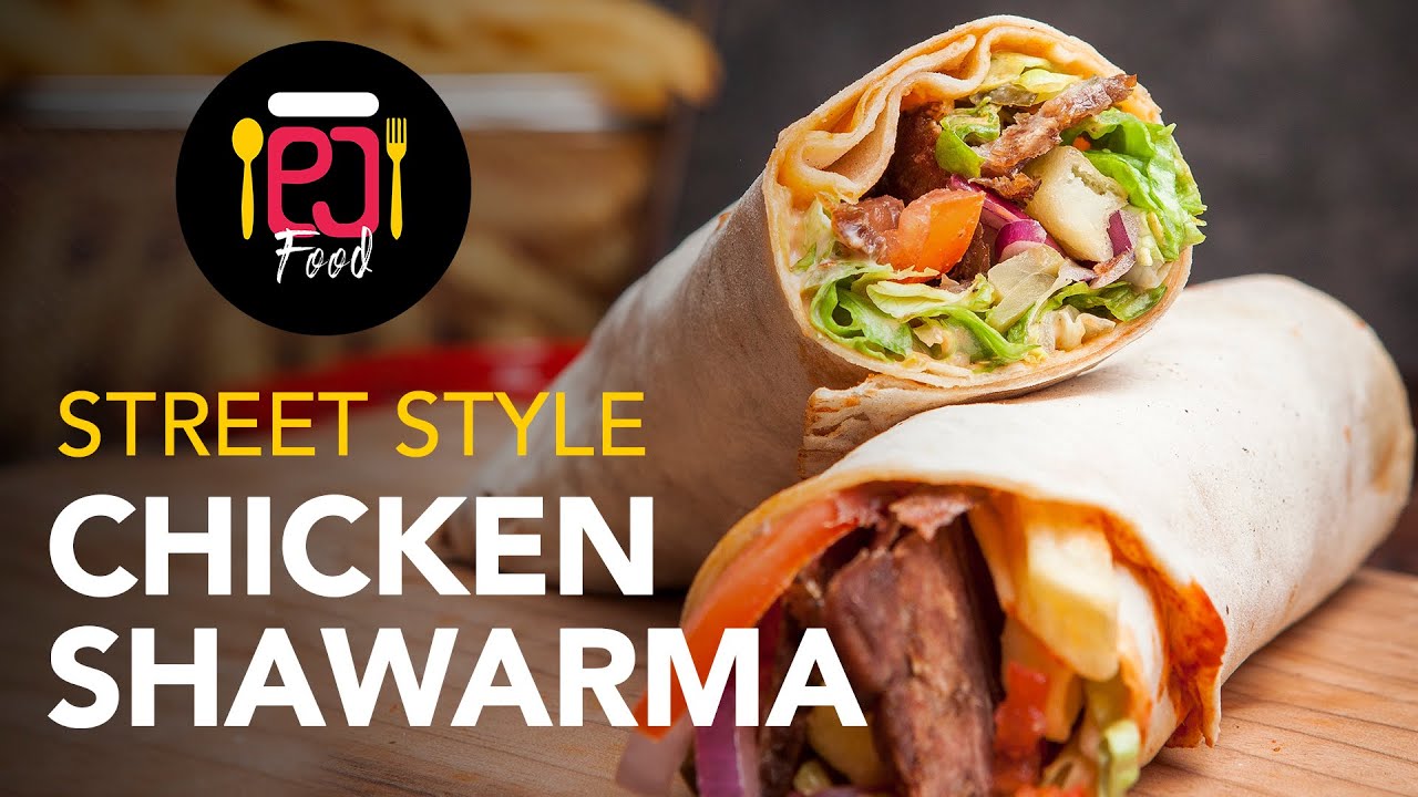 Chicken Shawarma Recipe | Pita bread | Garlic Sauce | Pickled Veggies ...