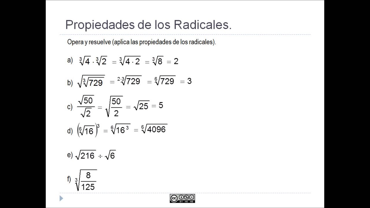 Ejercicio de Radicales II. Aplicación de propiedades. - YouTube