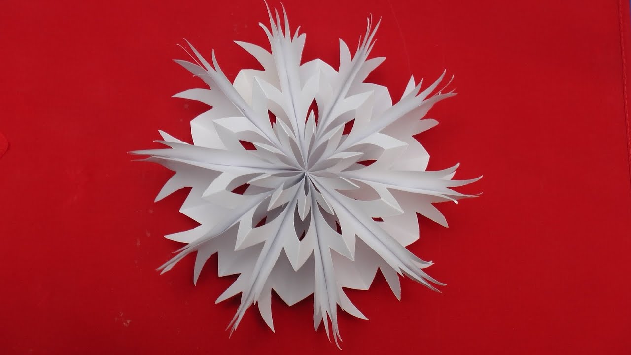 Paper snowflake. Copo de nieve de papel. Бумажная снежинка - YouTube