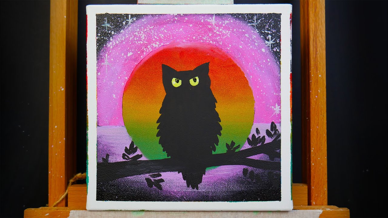 Owl Acrylic Painting | Easy & Simple Step by Step Tutorial - YouTube