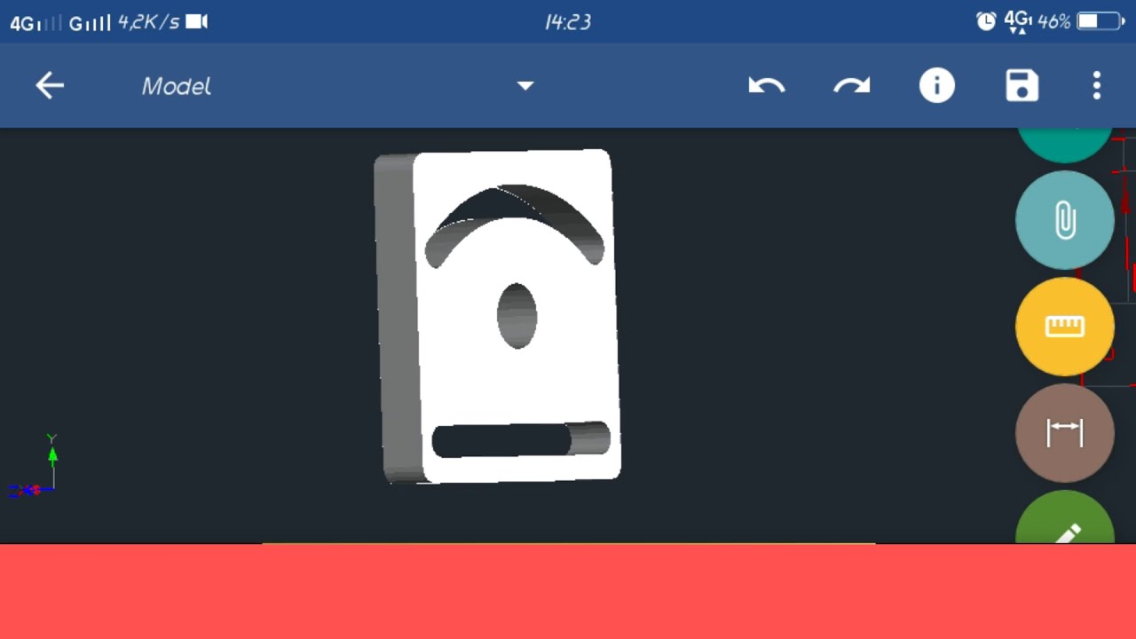 Gnacad 3d mobile draw (cad) - YouTube