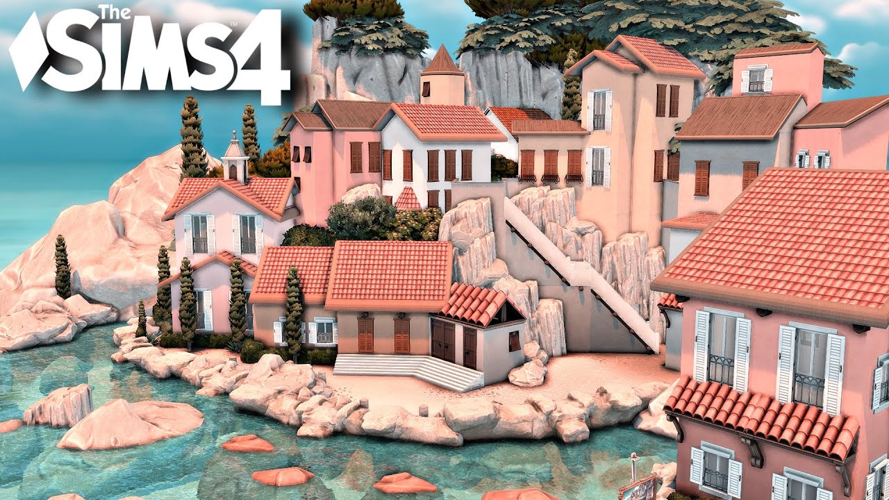 Tartosa Village | Painting | No CC | The sims 4 | Stop motion Speed ...