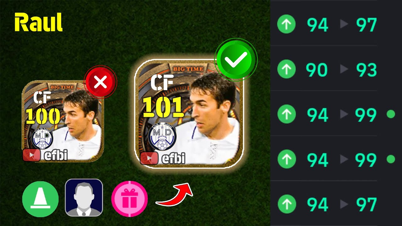 Raúl 101 BEST TRAINING Max Level, Player Progression, Free Big Time ...