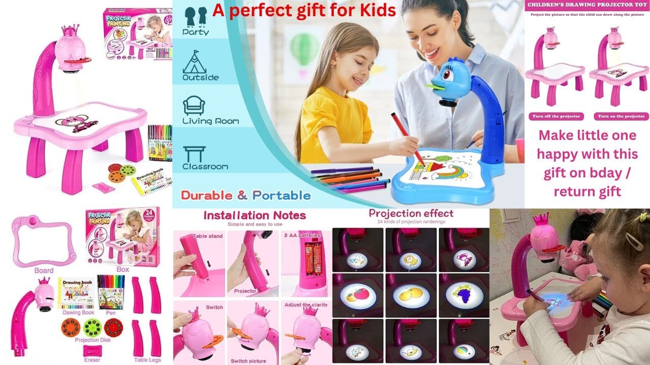 Drawing Projector Table for Kids, Learning Projection Painting Set for ...