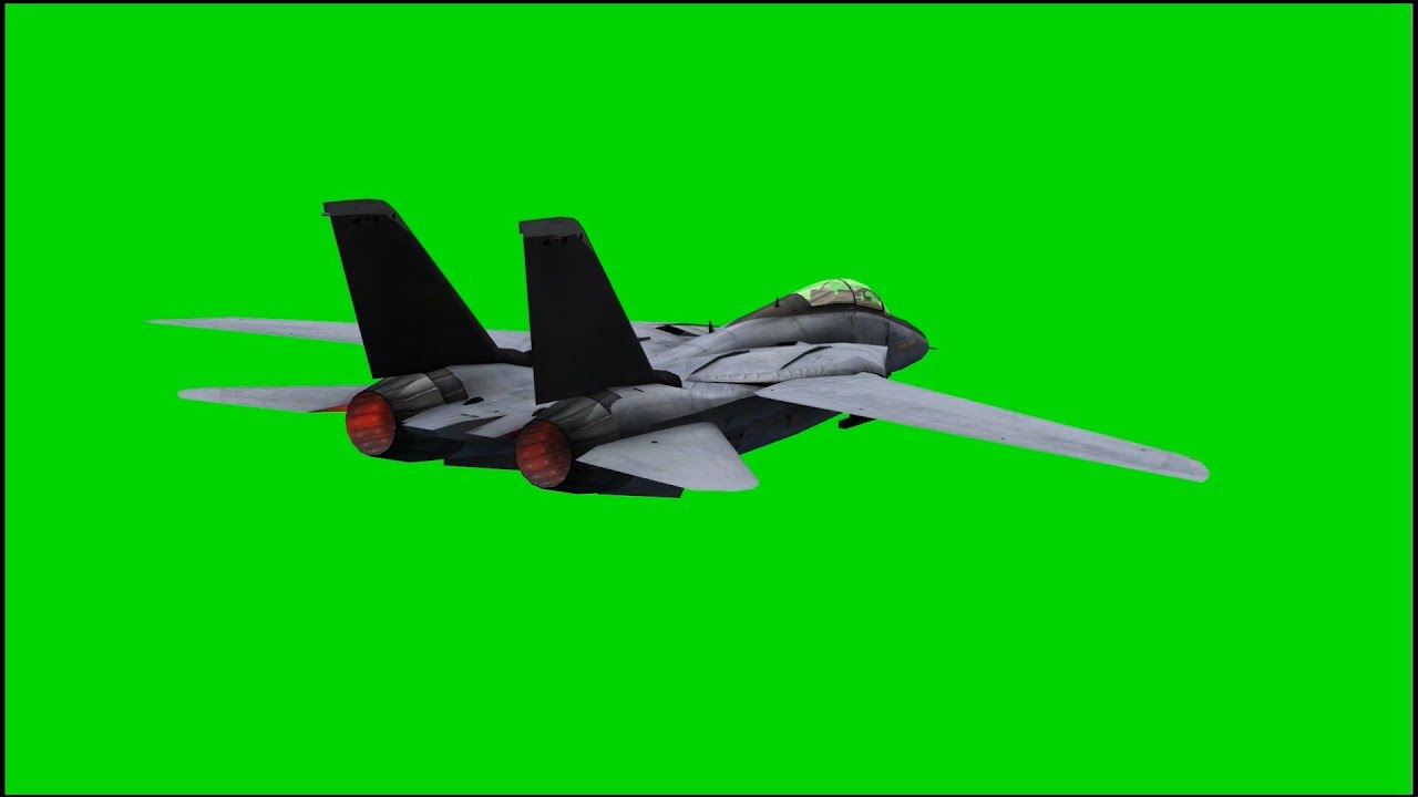 Grumman F-14 Tomcat fighter Jet in fly 1 - royalty Free Green Screen ...