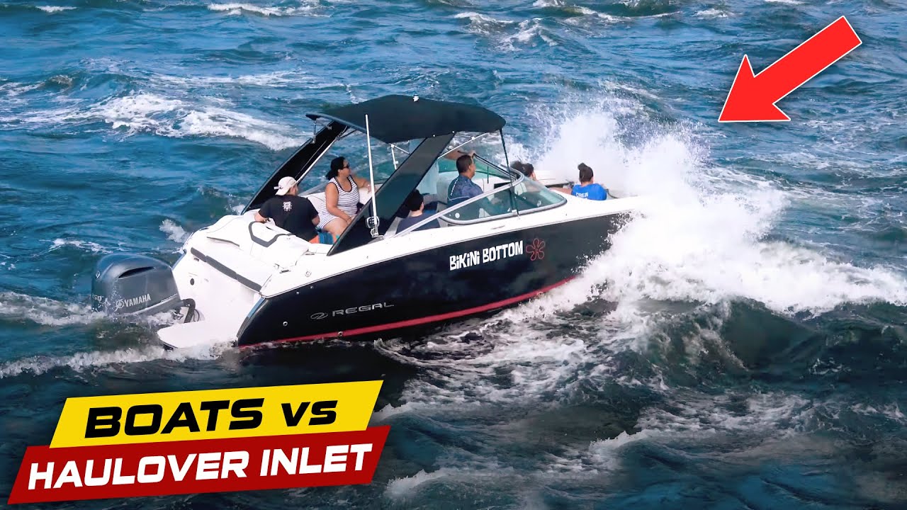 WAVE OVER THE BOW TO THE FACE! | Boats vs Haulover Inlet - YouTube